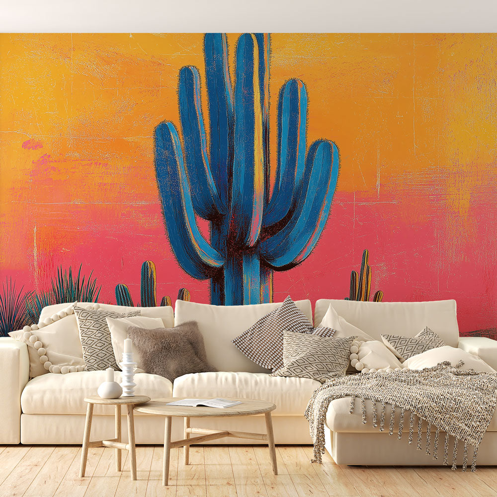 Mural Wallpaper cactus | Colorful and flamboyant design — WonderMural