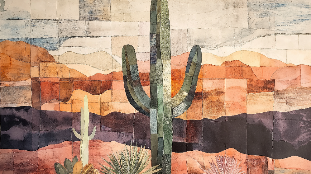 Cactus Mural Wallpaper | Desert Vegetation - Panoramic — WonderMural