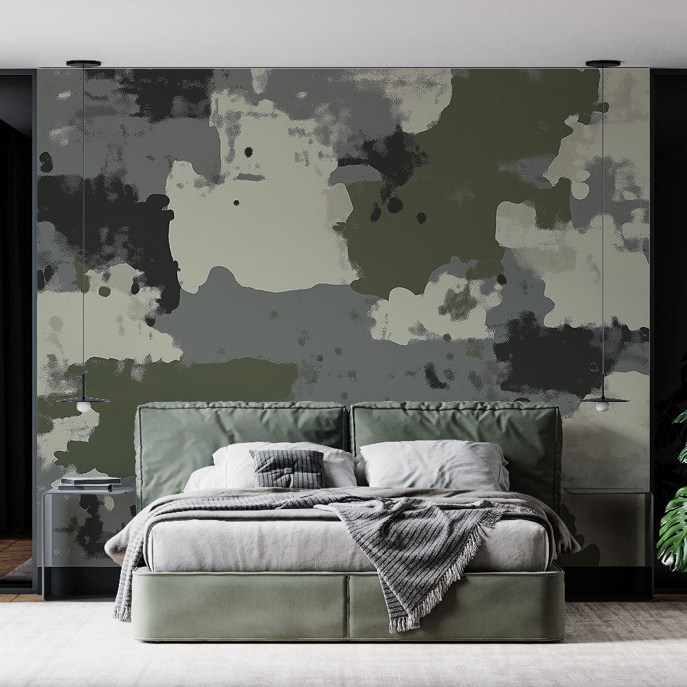 Mural Wallpaper camouflage | Unfinished graffiti style — WonderMural
