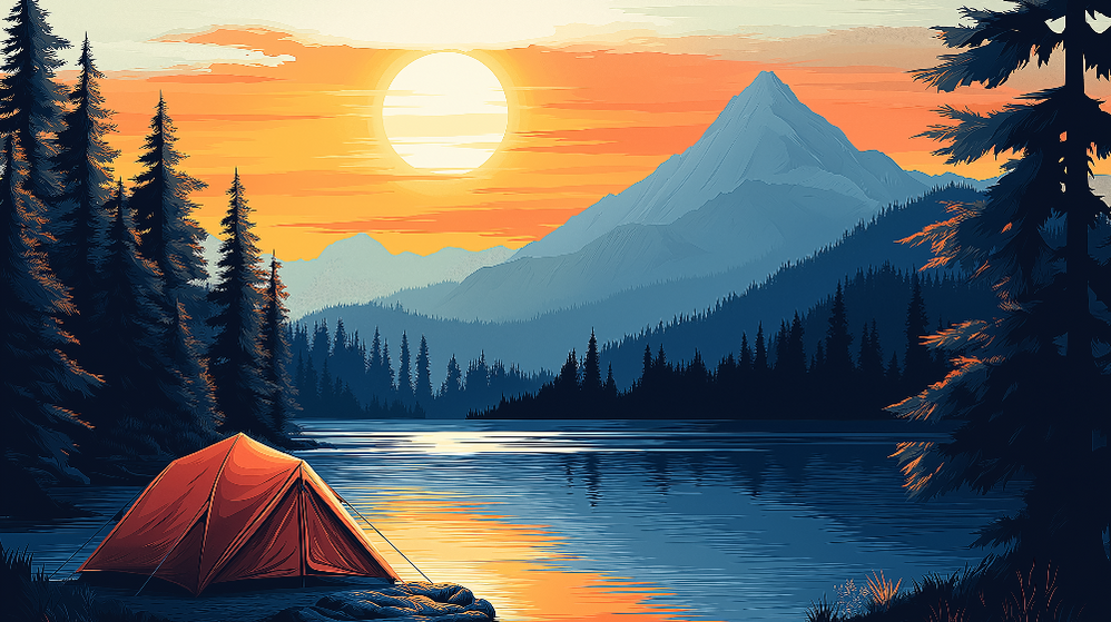 Camping Mural Wallpaper | The Outdoor Spirit on Your Walls — WonderMural