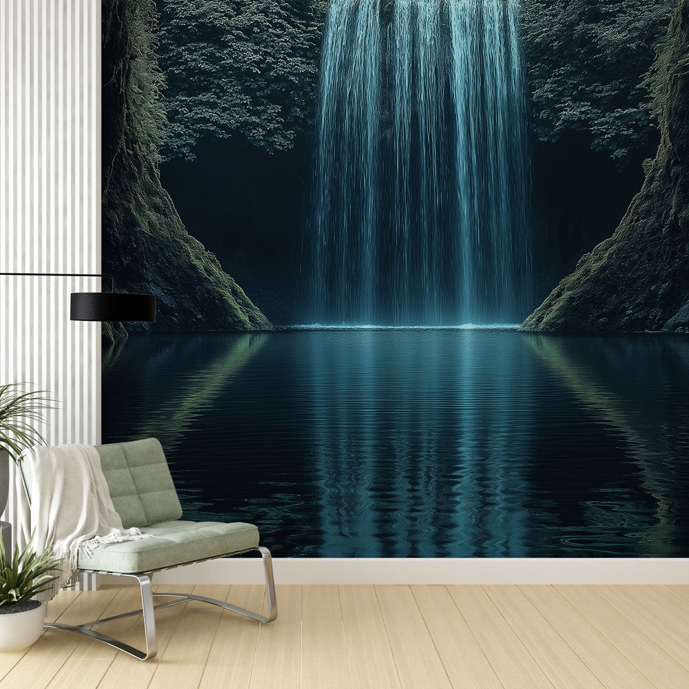Mural Wallpaper cascade | Spectacular cascade in a soothing natural se ...