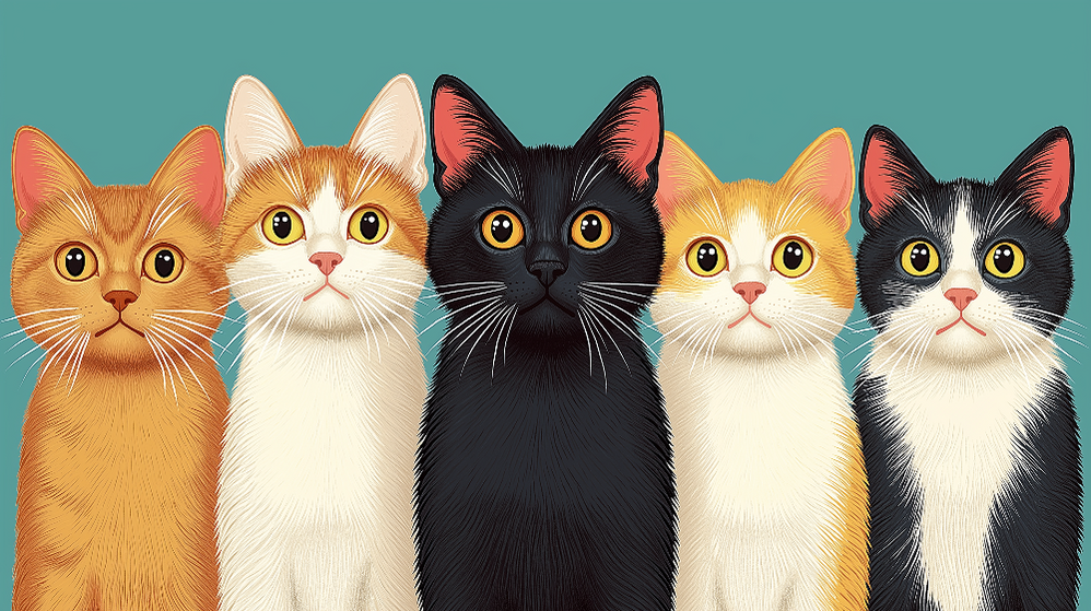 Cat Mural Wallpaper | Feline Elegance for Your Walls — WonderMural