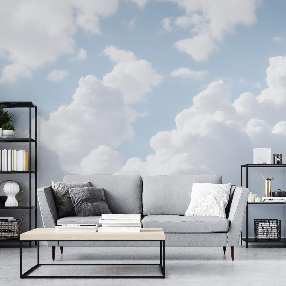 Cloud Mural Wallpaper | Realistic Blue Sky — WonderMural