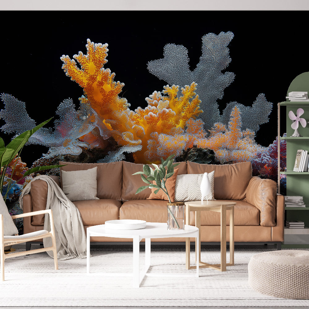 Mural Wallpaper colorful coral | Sublime composition of marine corals ...