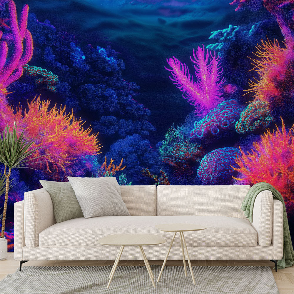 Mural Wallpaper coral | Marine ecosystem with colorful corals — WonderMural