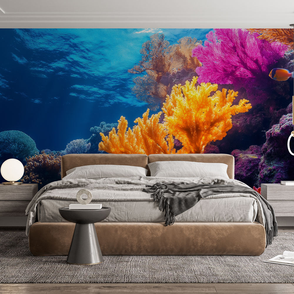 Mural Wallpaper coral | Vibrant underwater ecosystem with colorful cor ...