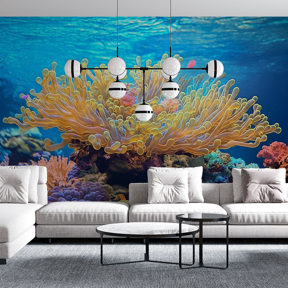 Mural Wallpaper coral | Vibrant illustrations of underwater corals ...
