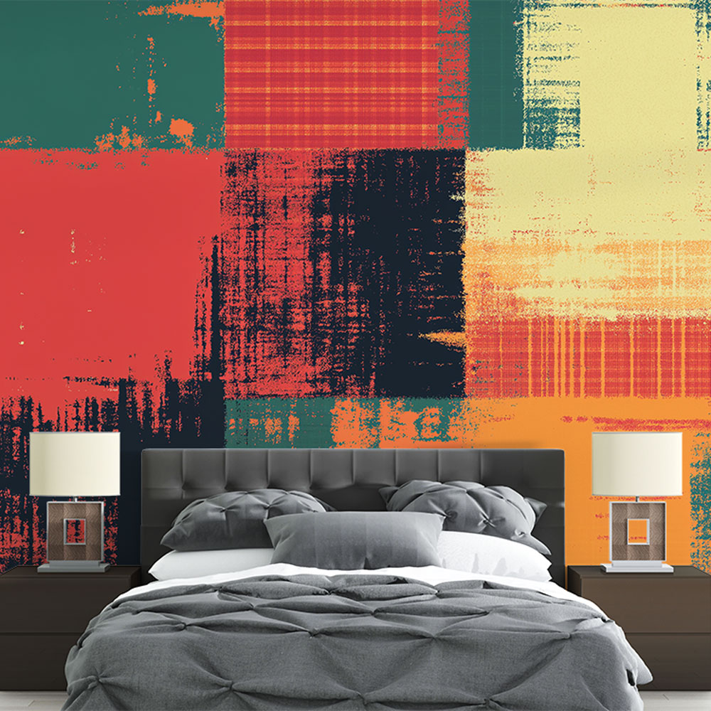 Mural Wallpaper graffiti checkerboard | Multicolored — WonderMural
