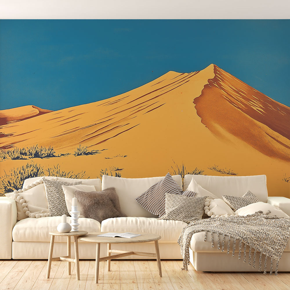 Mural Wallpaper desert | Mountain of dunes with azure sky — WonderMural