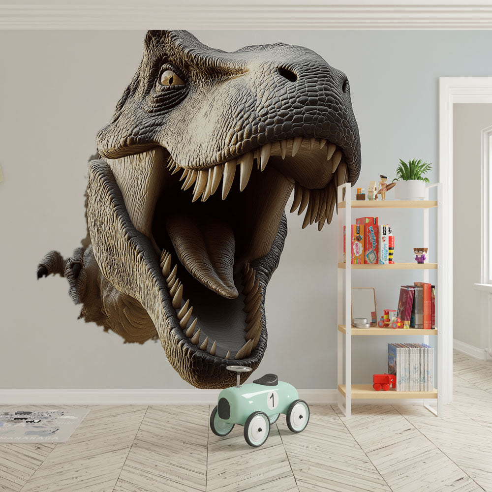 Mural Wallpaper dinosaur | Realistic 3D T-Rex model — WonderMural