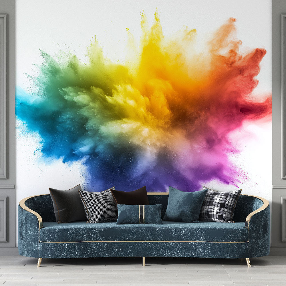 Mural Wallpaper explosion of colors | Rainbow — WonderMural