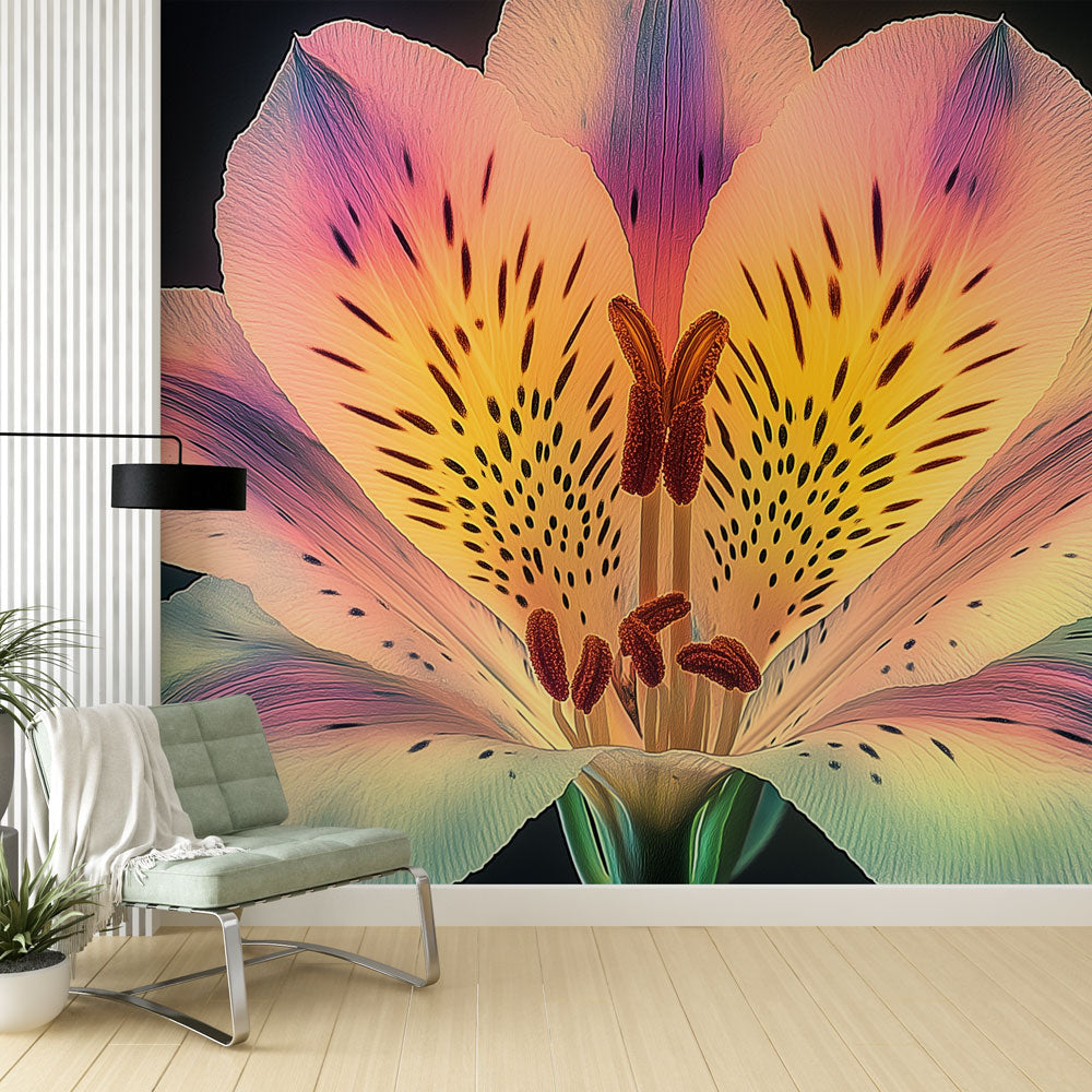 Mural Wallpaper flower | Bright and colorful pattern of an exotic flow ...