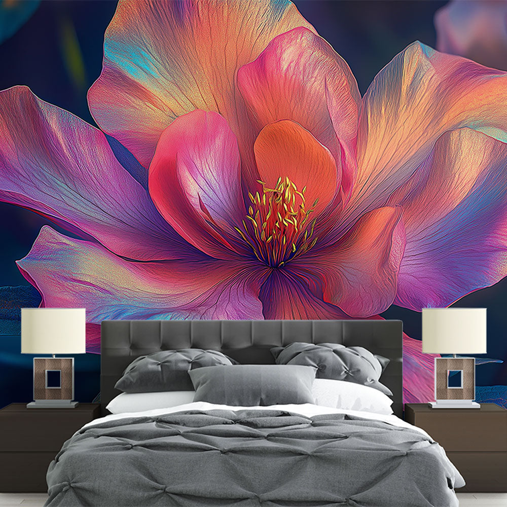 Mural Wallpaper floral | Colorful and vibrant flowers — WonderMural