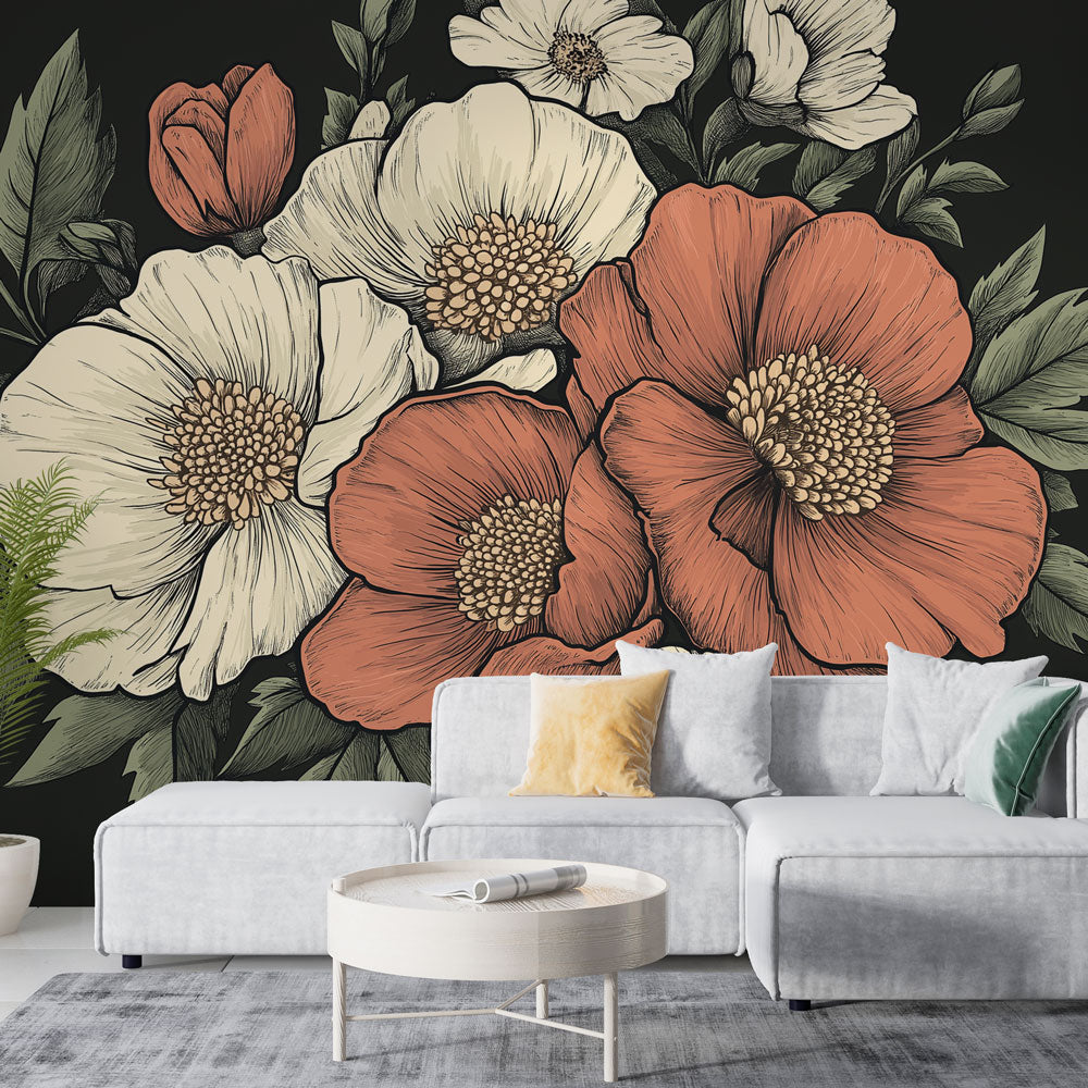 flower wall wallpaper