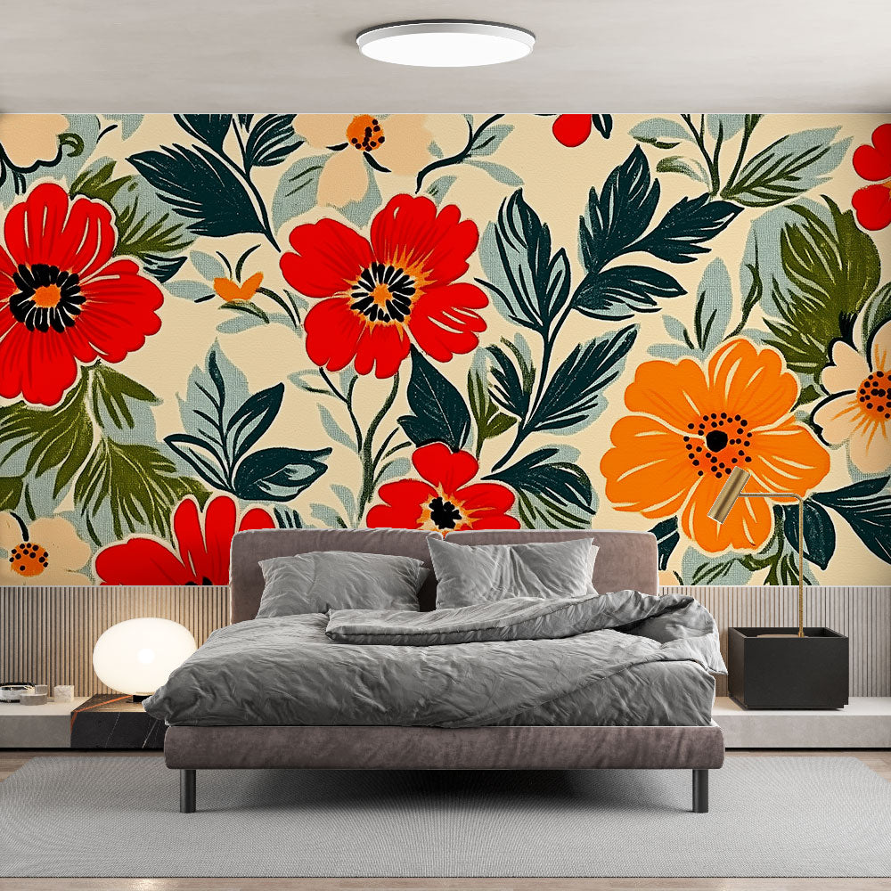 Mural Wallpaper floral | Vibrant and natural patterns — WonderMural