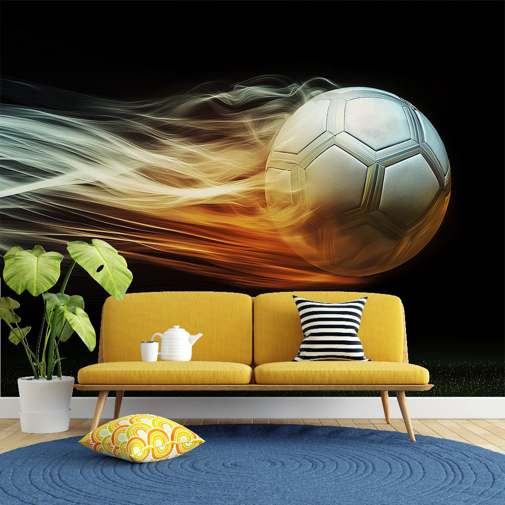 Mural Wallpaper dynamic football | Moving football ball — WonderMural