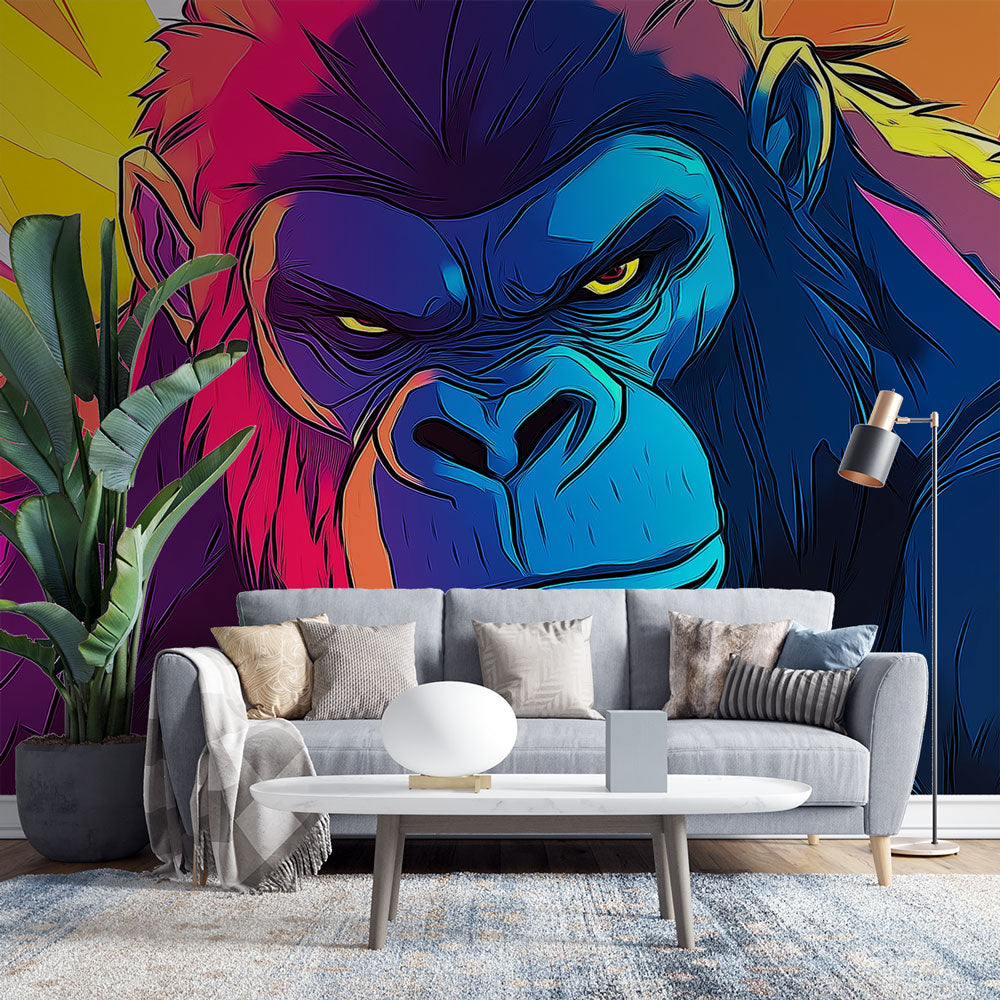 gorilla wall mural