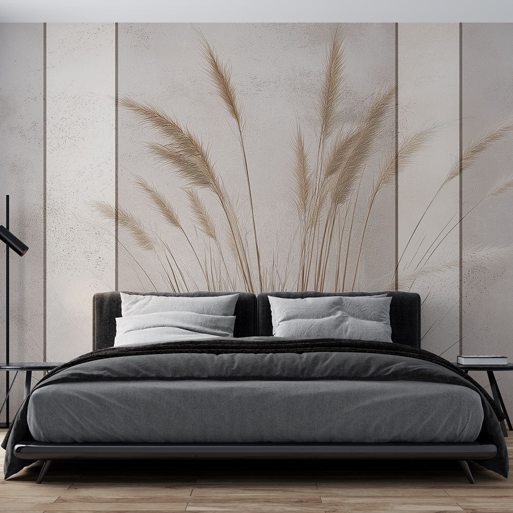 Papel de parede ervas secas | Elegância sutil e tons naturais — WonderMural