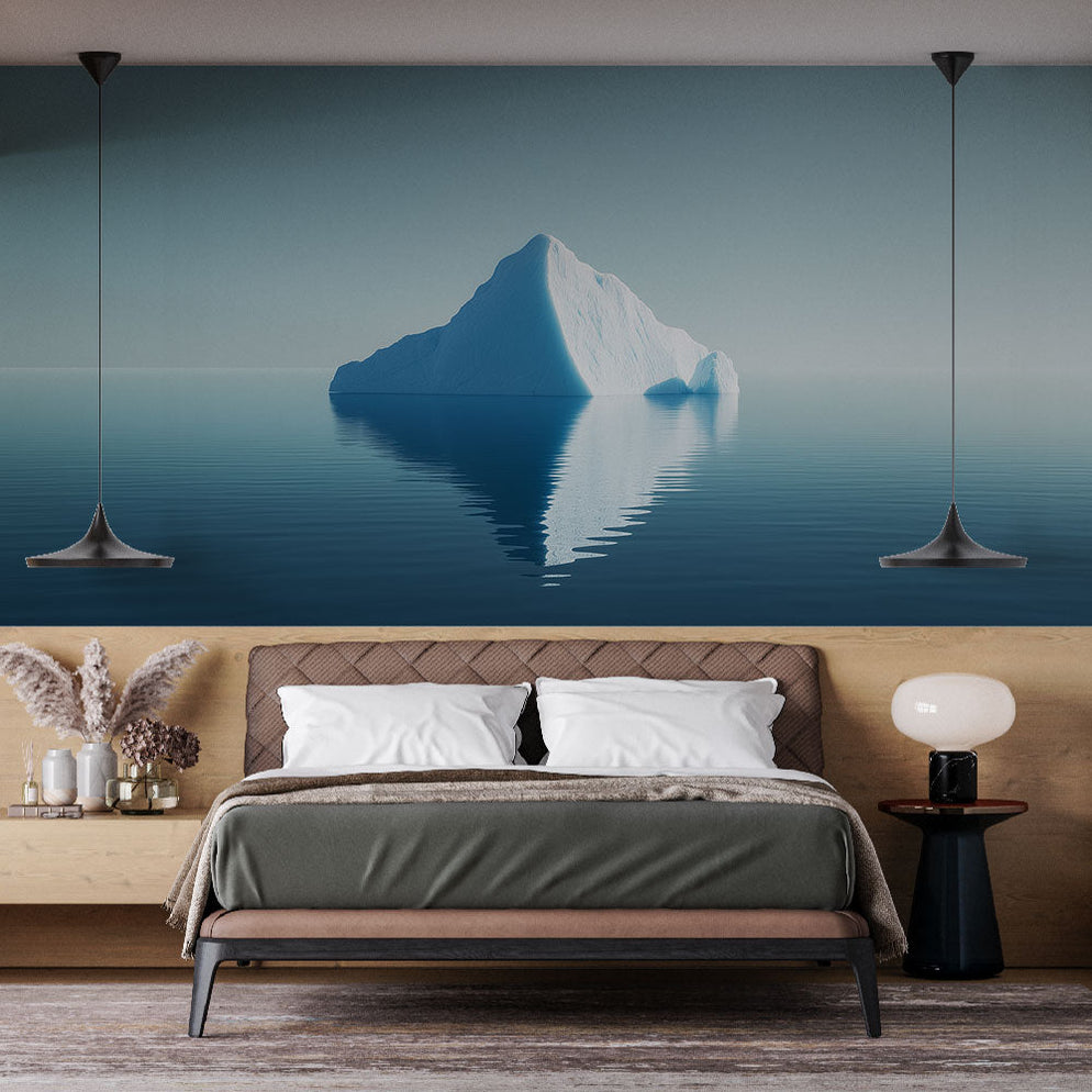Mural Wallpaper iceberg | Floating ice mountain in calm sea — WonderMural
