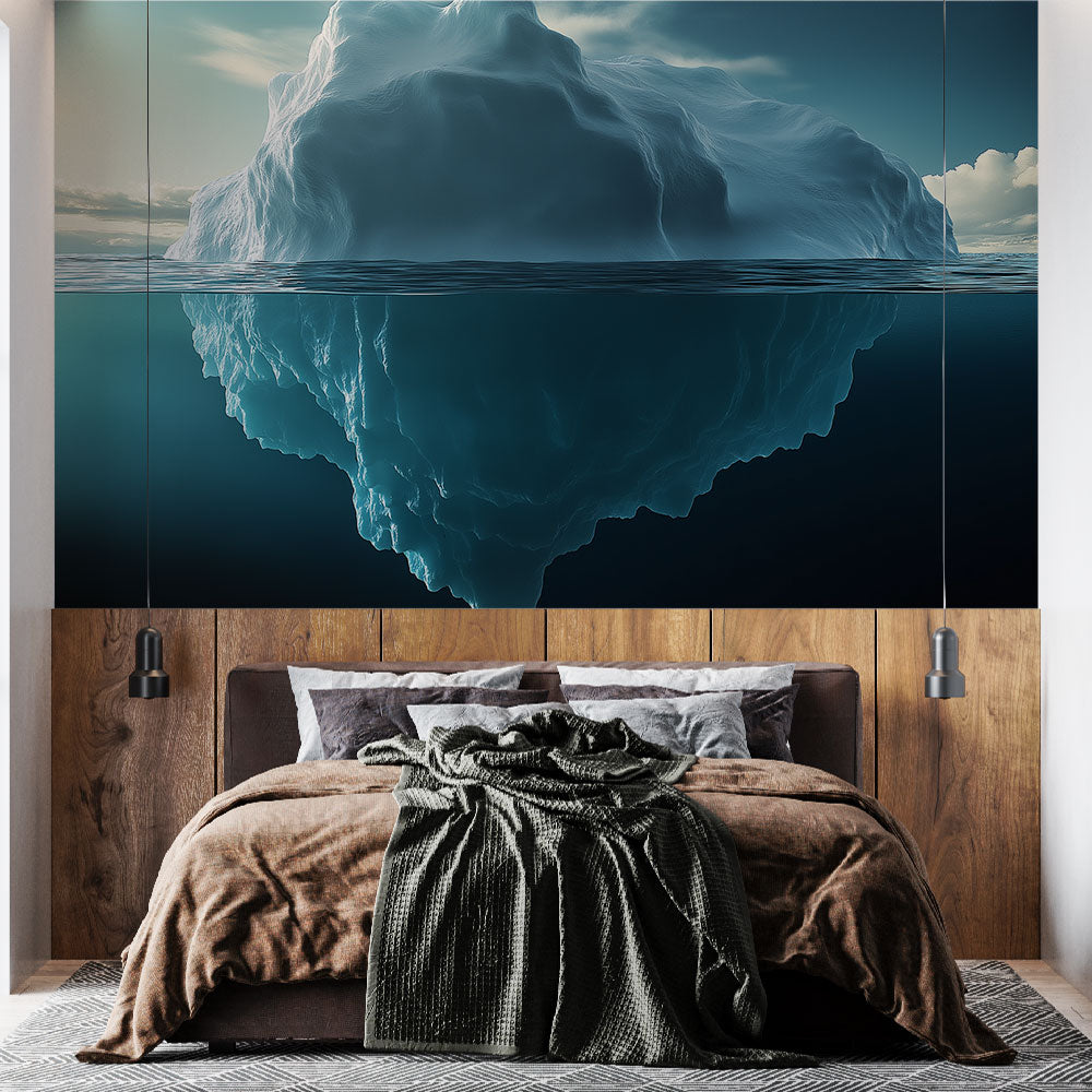 Mural Wallpaper iceberg | A majestic iceberg above and below the water ...