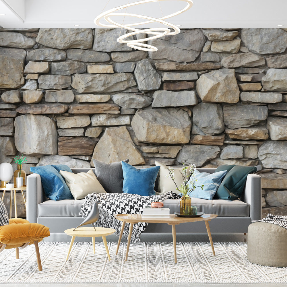 Stone-look Mural Wallpaper | Country House — WonderMural