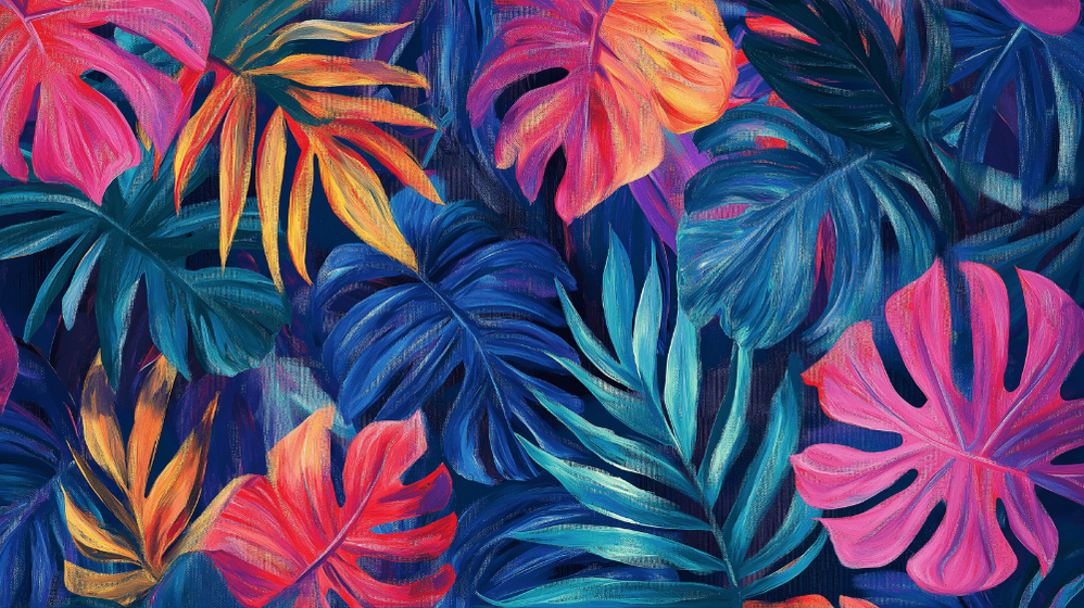 Monstera Mural Wallpaper | Color and Black-and-White Decor. — WonderMural