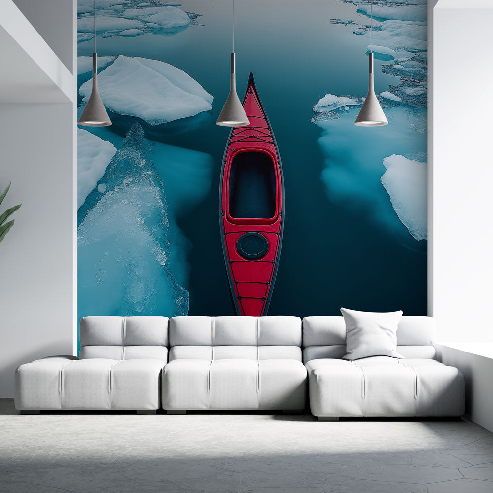Papel de parede kayak | Navegando entre icebergs em águas cristalinas ...
