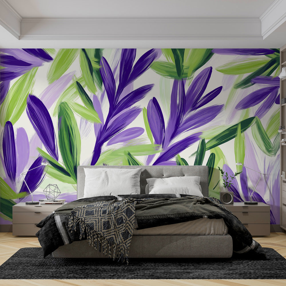 Papel de parede lavanda | Estilo de pintura a óleo com cores vibrantes ...