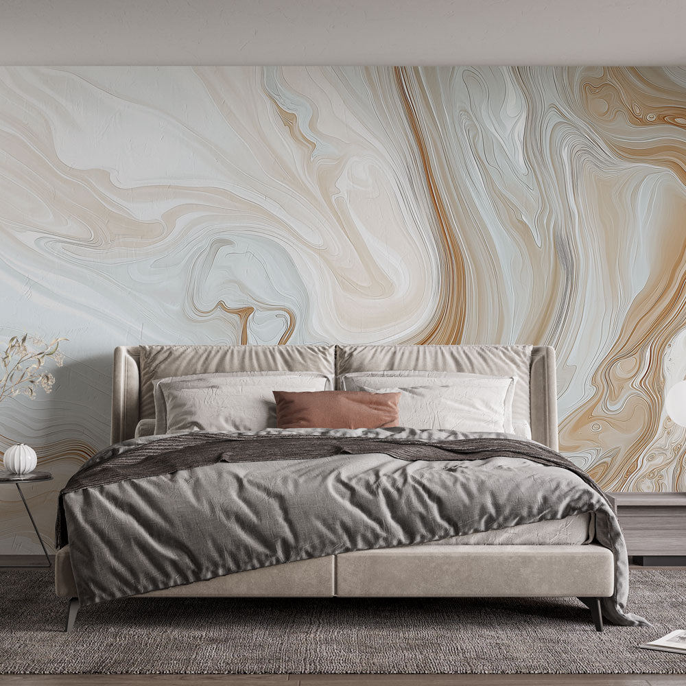 Tapet marmorat | Model abstract crem și caramelI18n Error: Missing ...