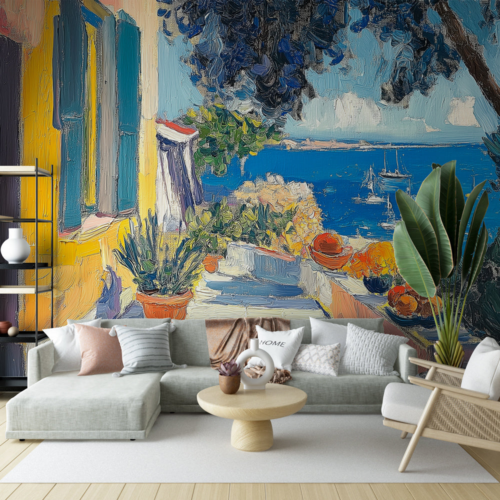 Mural Wallpaper marine | Walk along the seaside under the sun — WonderMural