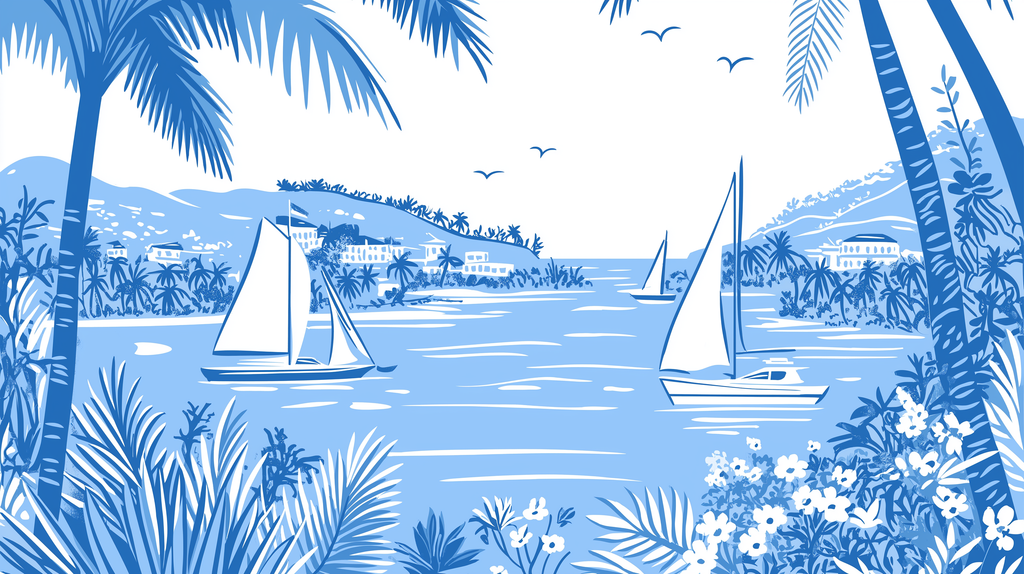 Mural Wallpaper Sailboat | Maritime Elegance Enhances Your Walls ...