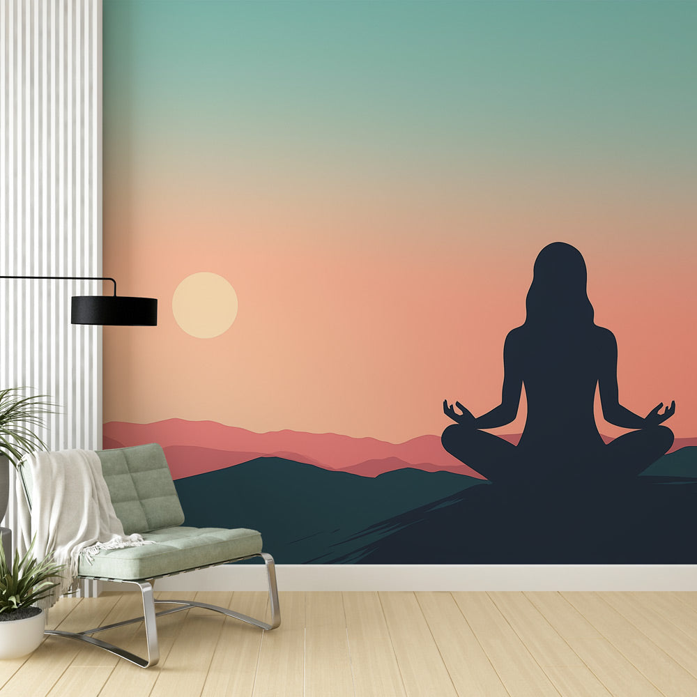 Mural Wallpaper Meditation | Alone with the elements — WonderMural