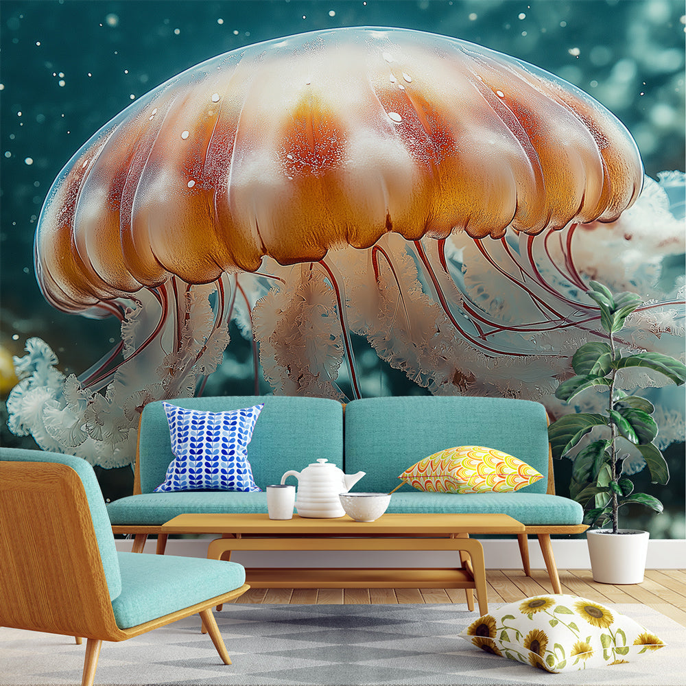 Tapetti jellyfish | Värikkäät meduusat kelluvat kirkkaissa vesissäI18n ...