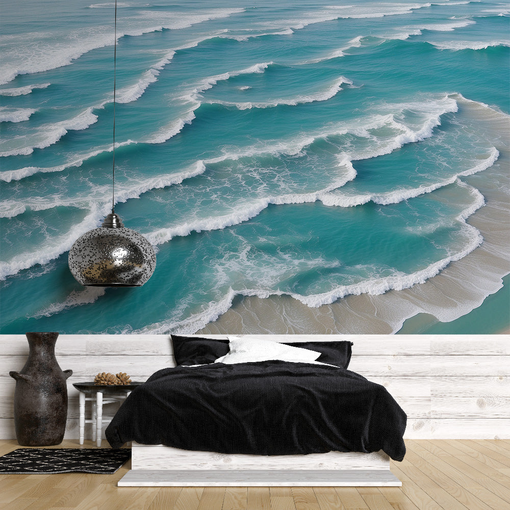 Ocean Mural Wallpaper | Aerial View in Motion — WonderMural