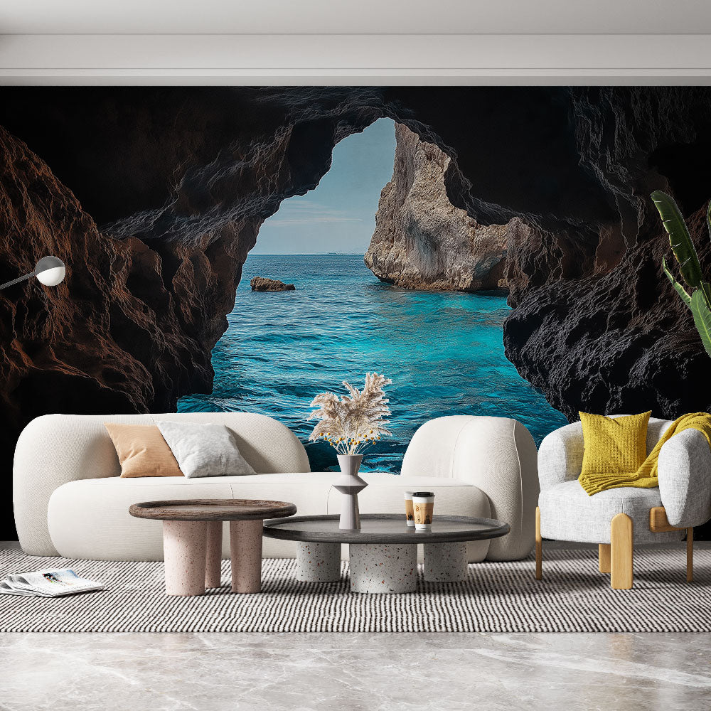 Papel pintado mar turquesa | Vista espectacular del mar a través de un ...