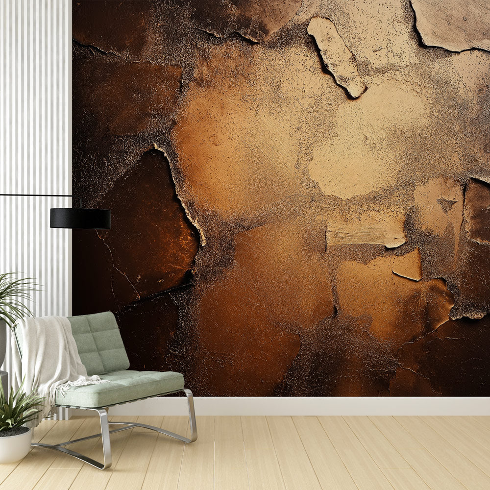 Mural Wallpaper metallic | Bronze and black textures in gradients ...