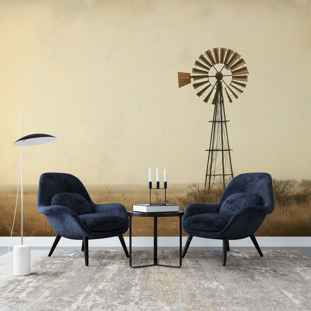 Mural Wallpaper windmill | Rustic and tranquil atmosphere — WonderMural