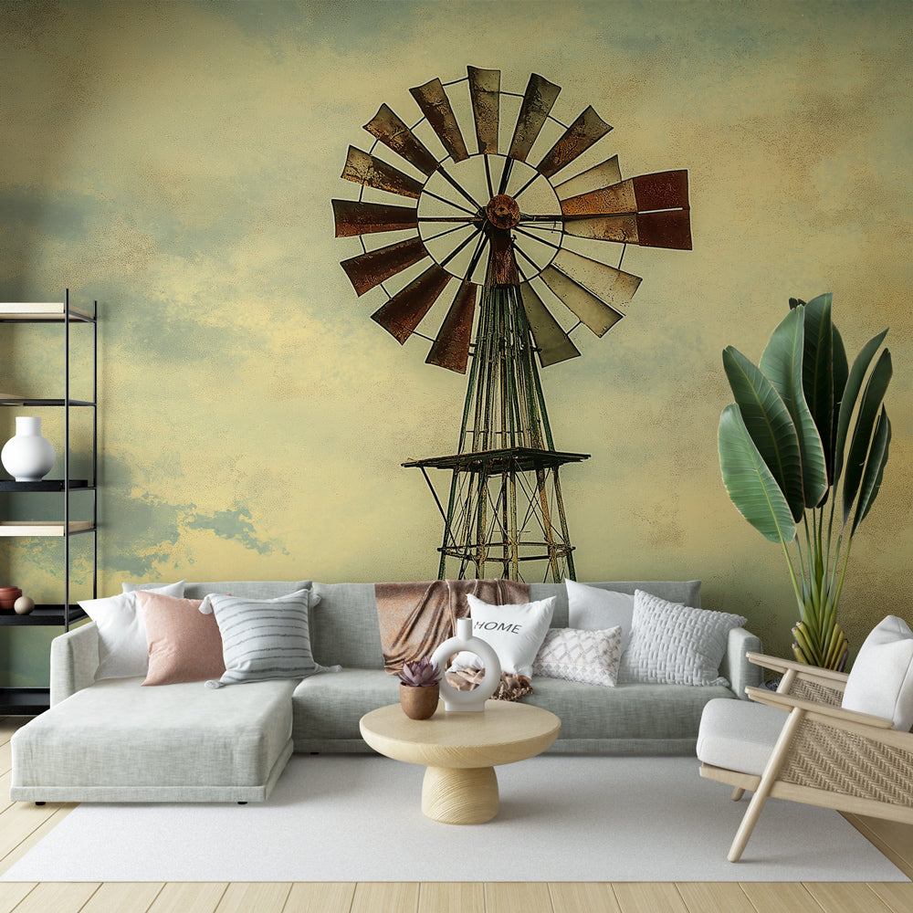 Mural Wallpaper windmill | A breath of nostalgia in your decor ...