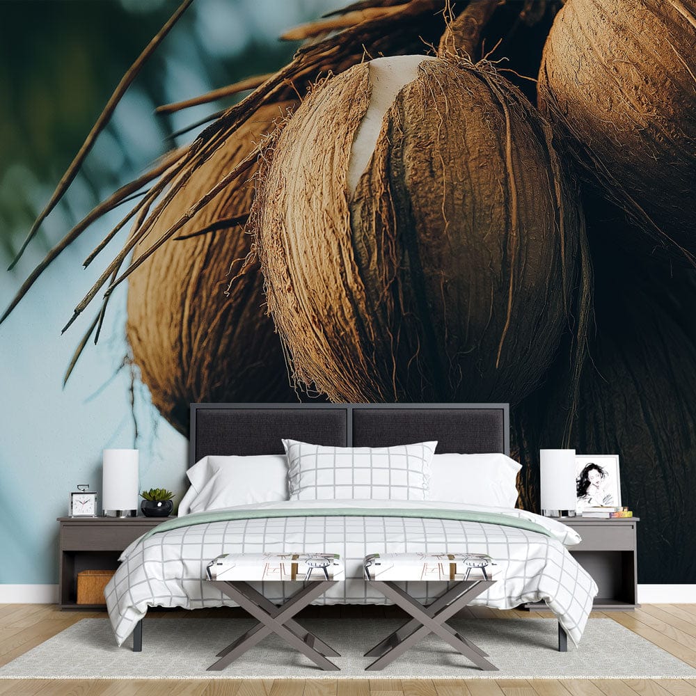 Papel pintado coco | Patrones de cocos colgantes en un entorno tropica ...