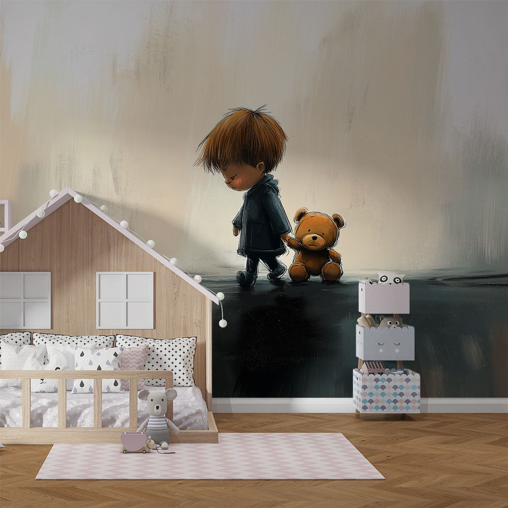 Mural Wallpaper teddy bear | A sweet moment with a teddy bear — WonderMural