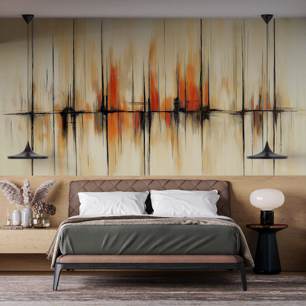 Mural Wallpaper abstract painting | Seismograph — WonderMural