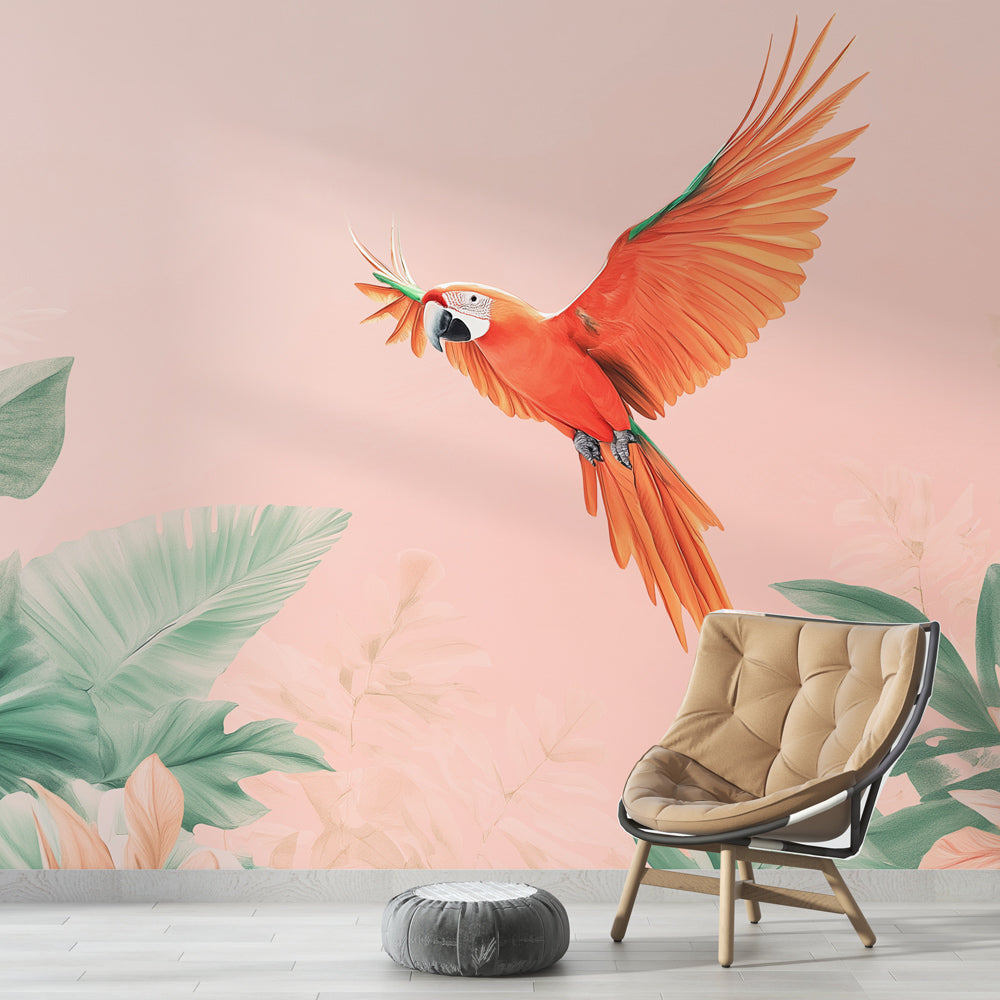 Papel pintado loro | Un loro colorido evolucionando entre un follaje e ...