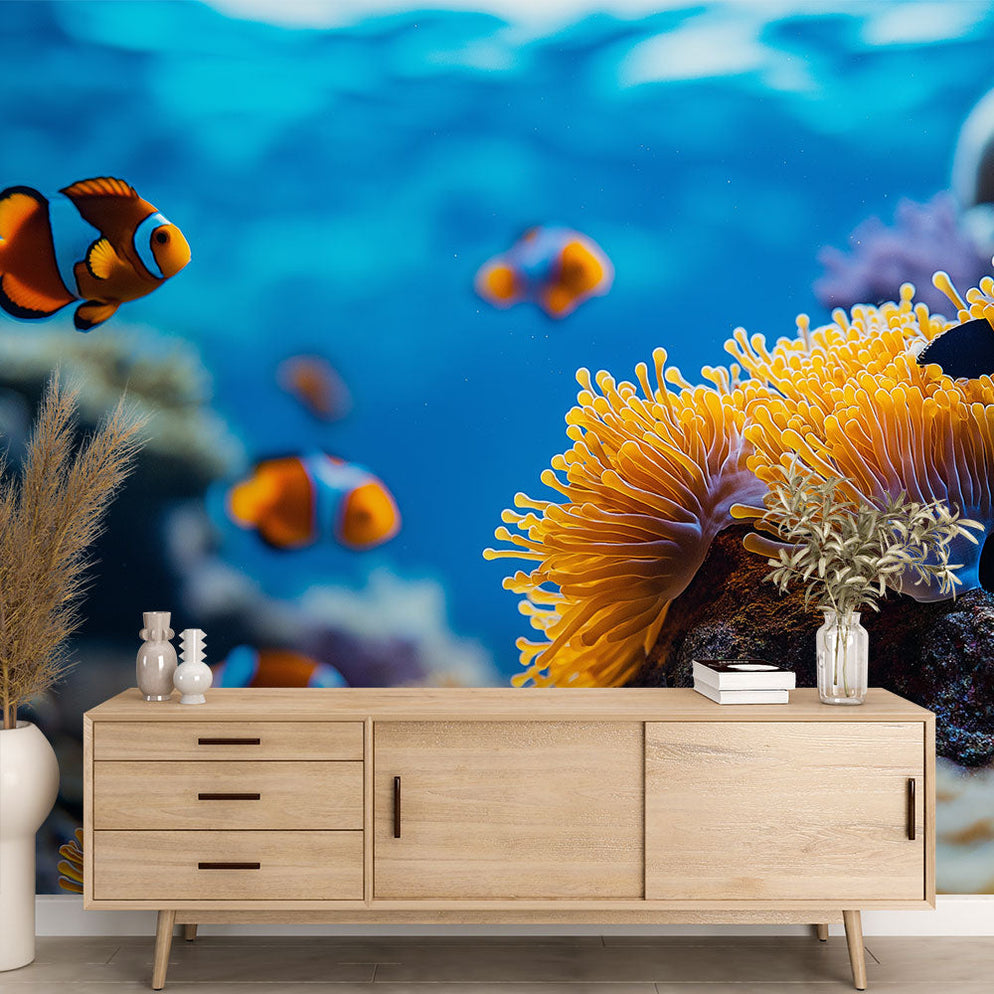 Mural Wallpaper coral reef | Marvel at a vibrant marine ecosystem ...