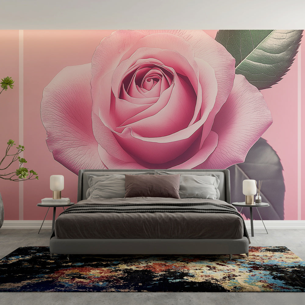 Delicate pink Mural Wallpaper | Pink flower on soft background ...