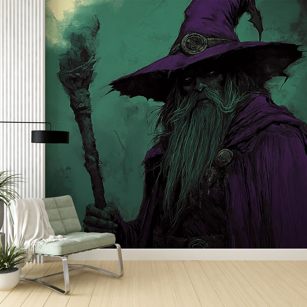 Mural Wallpaper sorcerer | A mysterious mage shrouded in mystery ...