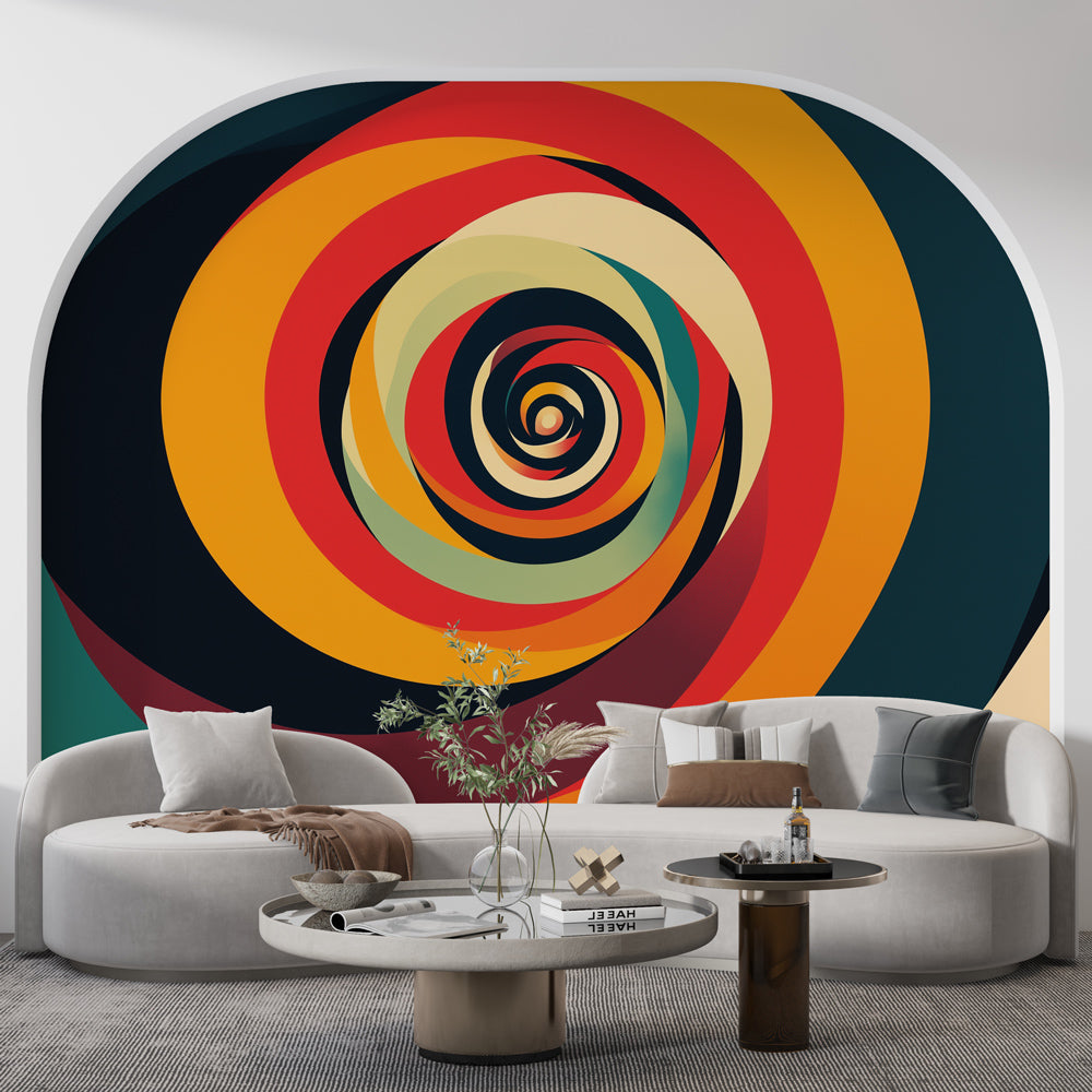 Mural Wallpaper colorful spiral | Modern design with bright and dynami ...
