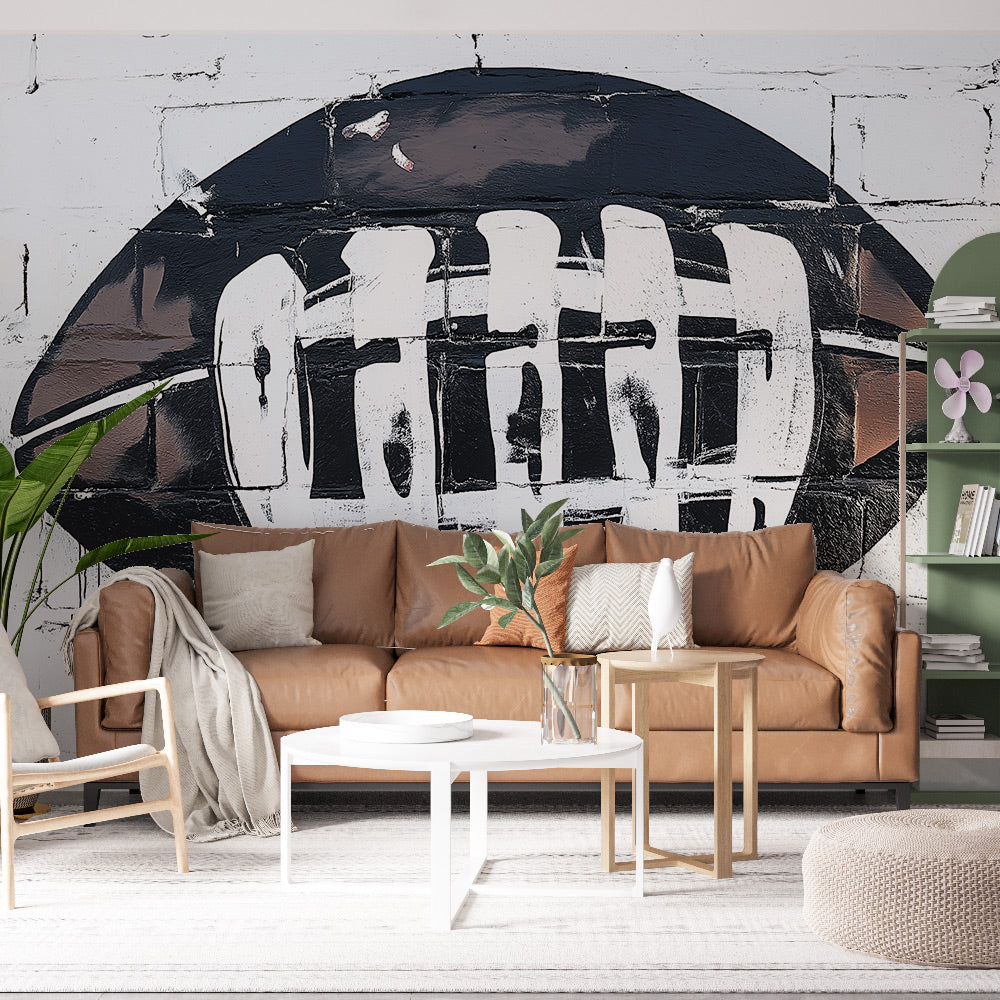 Mural Wallpaper | Stylized Soccer Ball Pattern — WonderMural