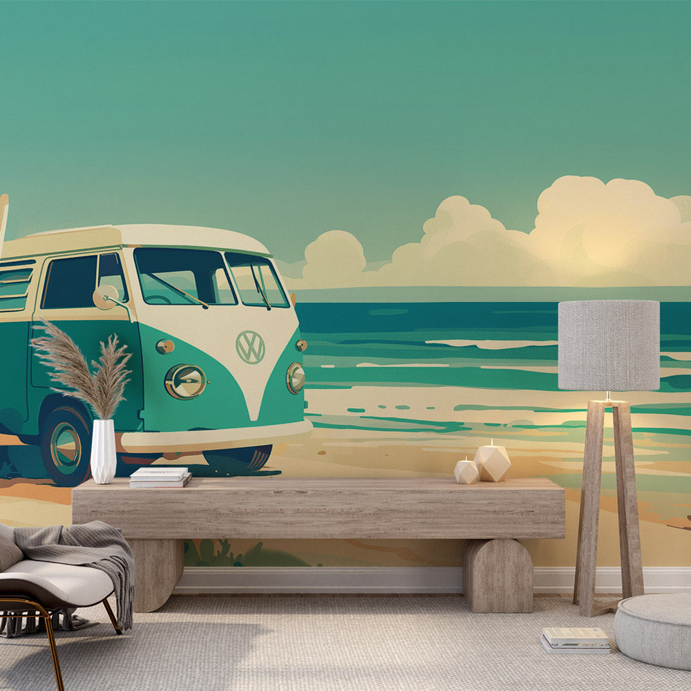 Surf Wallpaper | Combi and Beach — WonderMural