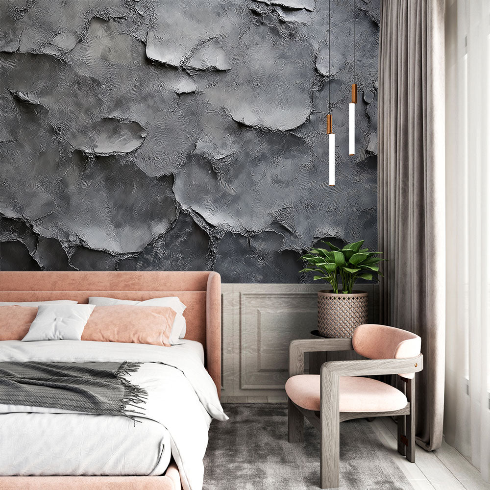 Mural Wallpaper stone texture | Textured pattern in shades of gray ...