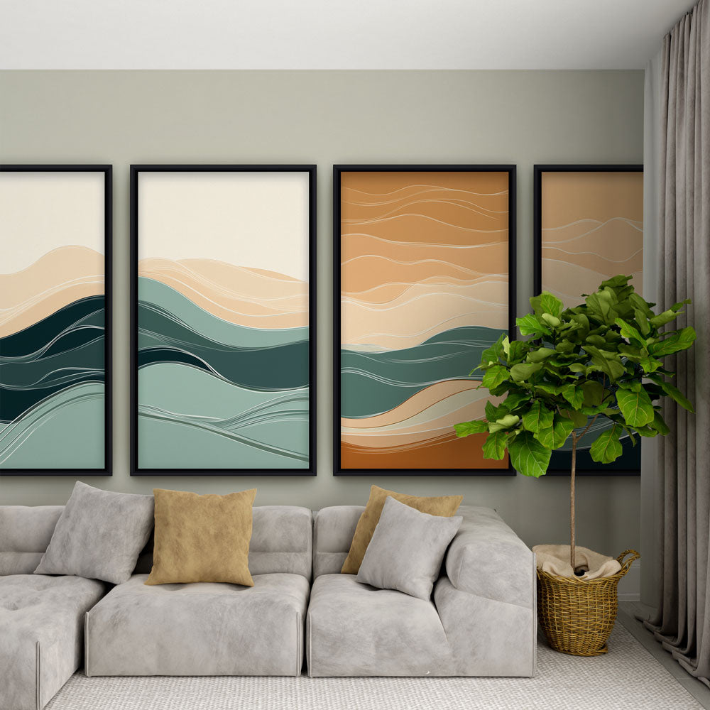Mural Wallpaper abstract wave | Organic wave patterns in soft colors ...